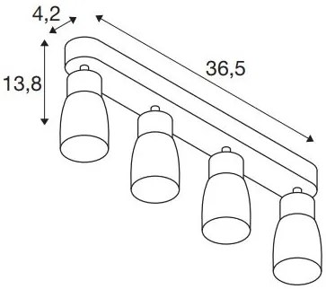 SLV 1008354 Puri 2.0 Dome, bílé nástěnné/stropní svítidlo 4xGU10, délka 36,5cm