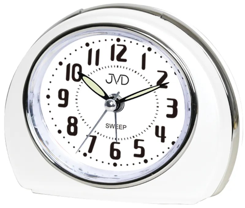 JVD Bílý netikající tichý budík JVD SRP9501.3