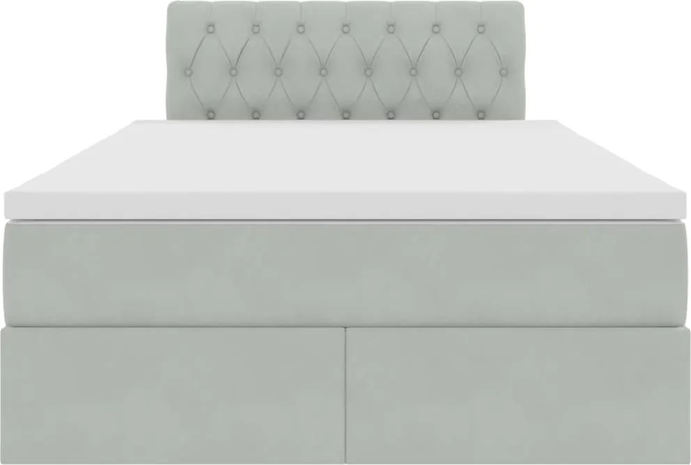 Postel s úložným prostorem Světle šedá 120 x 200 cm samet 3370809