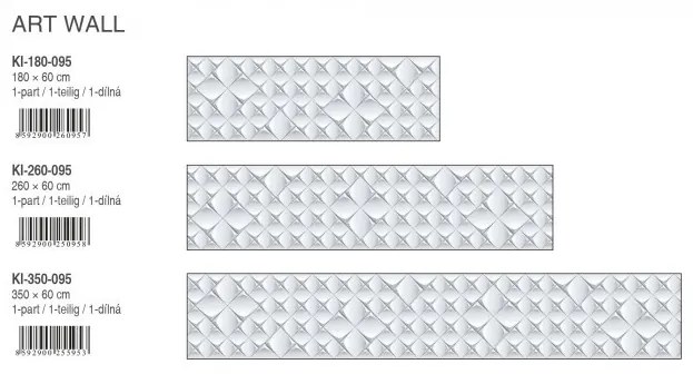 DIMEX | Fototapeta do kuchyně 3D umělecká zeď KI-180-095 | 180 x 60 cm | bílá, šedá