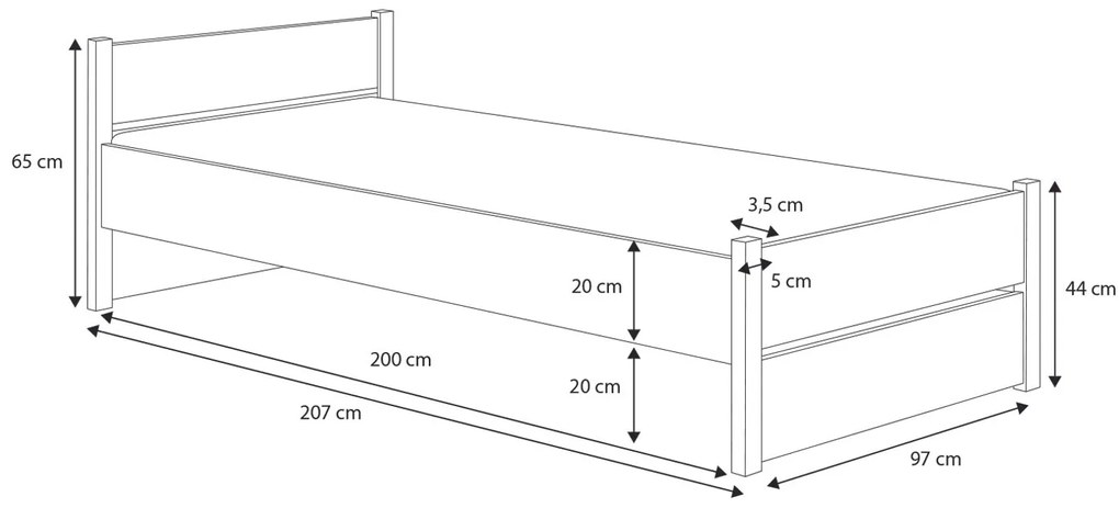ADRK Postel MARCELLO, CH-MAR-01-200, s matrací, bílá