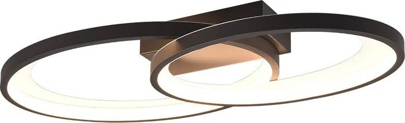 Trio Leuchten MALAGA LED stropní svítidlo černé, 2900 lm, 25 W