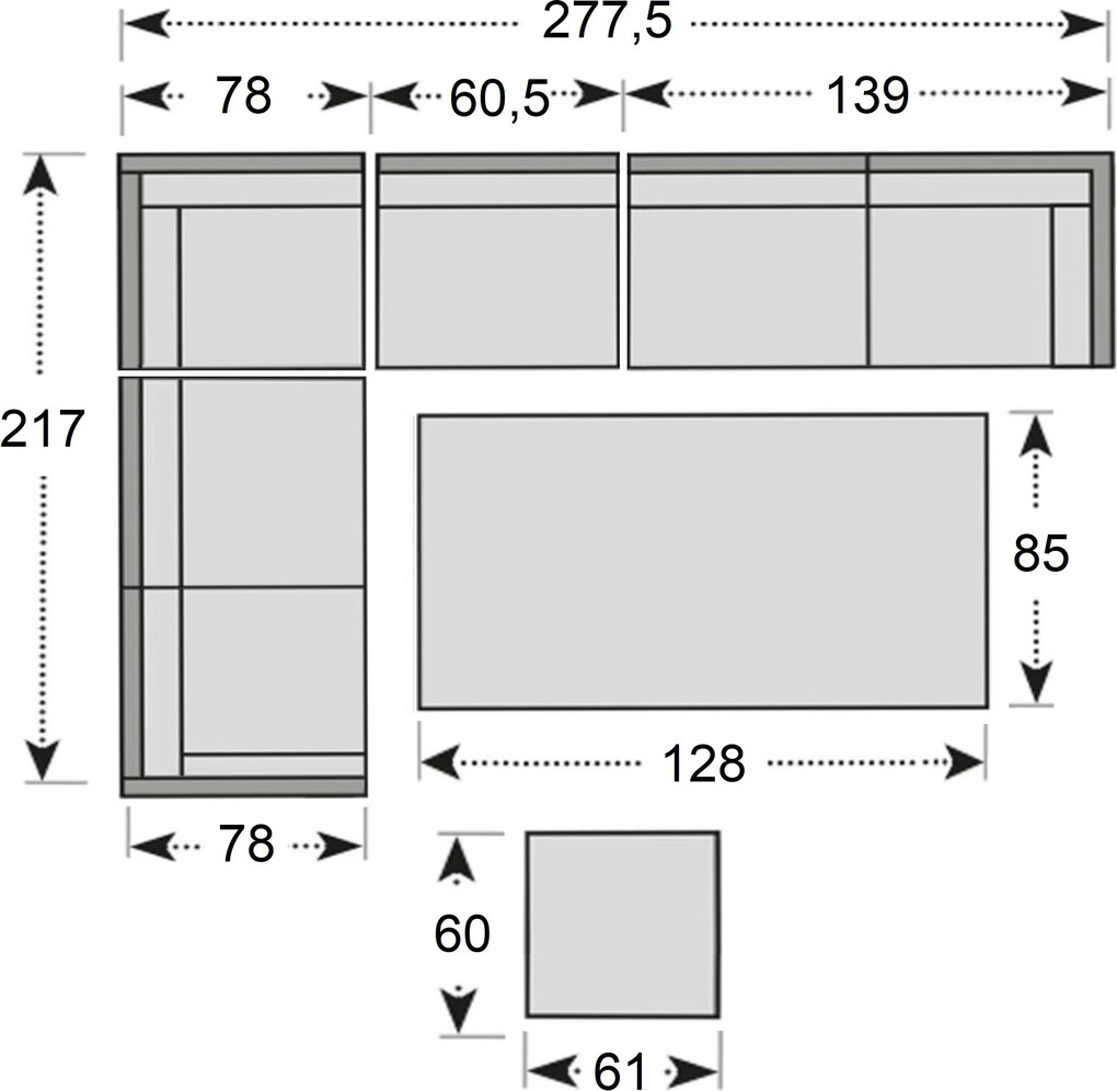 Doppler CORDOBA LIKA-TEX® zahradní sedací souprava 1+1+1