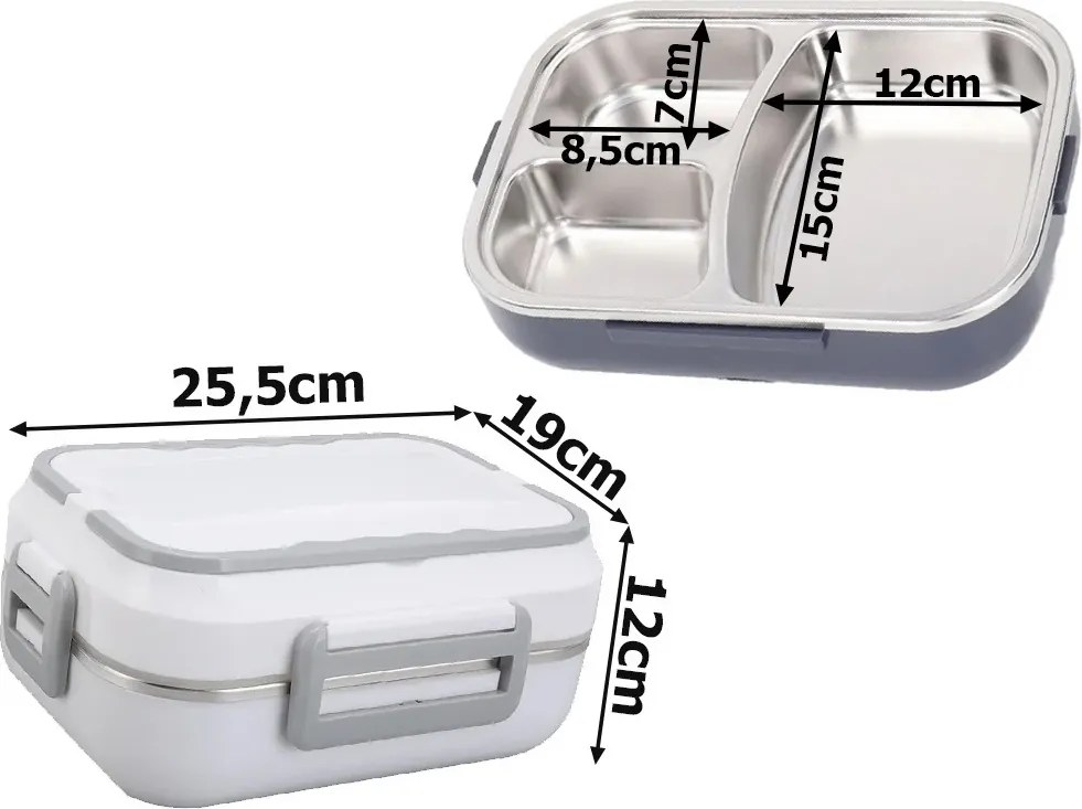 VERK Ohřívací box na jídlo 12V/220V - bílý