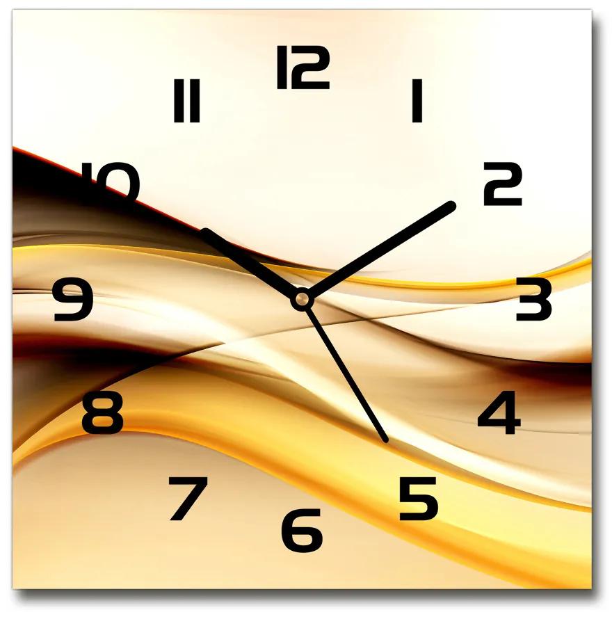 Wallmuralia Skleněné hodiny na stěnu Abstraktní vlny 30x30 cm