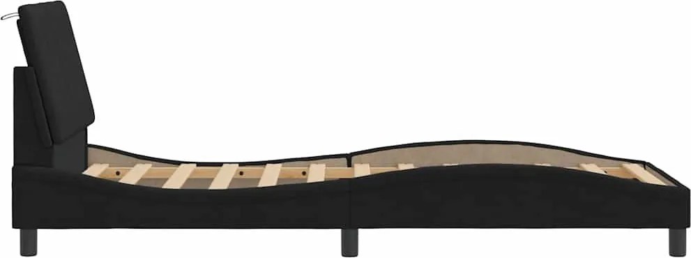 Rám postele bez matrace Hanko černý 90x200 cm samet 3207827