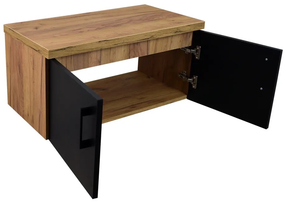 Comodo Koupelnová skříňka pod deskové umyvadlo Agria II GOB 80-HD - zlatý dub/černá