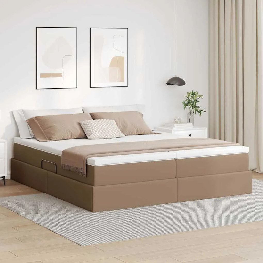Postel s úložným prostorem a matrací Cappuccino 180 x 200 cm 3370344