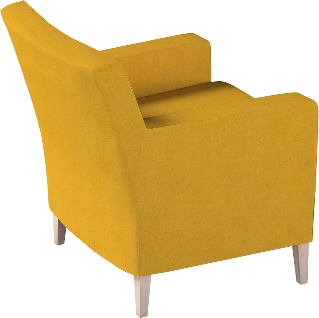 Potah na křeslo IKEA Karlstad barva žlutá látka pletený vzor