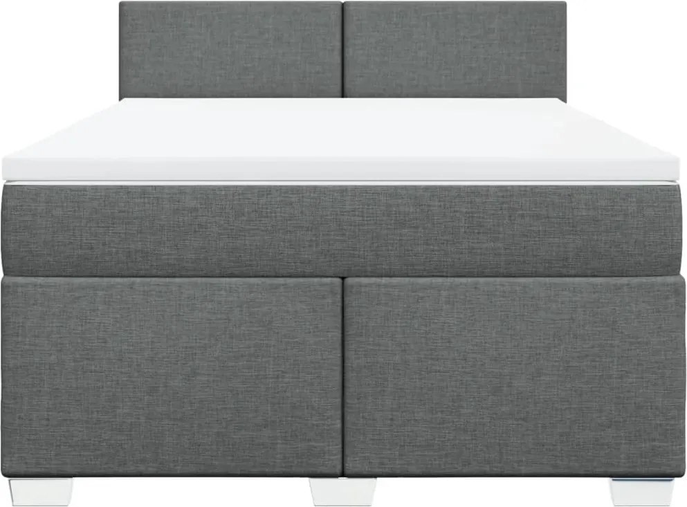 Box spring postel s matrací tmavě šedá 140x200 cm textil 3288205