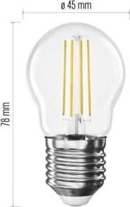 Emos lighting LED žárovka Filament Mini Globe / E27 / 3,4 W (40 W) / 470 lm / teplá bílá 1525743210