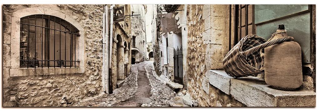 Obraz na plátně - Stará středomořská ulice - panoráma 5151FA (120x45 cm)