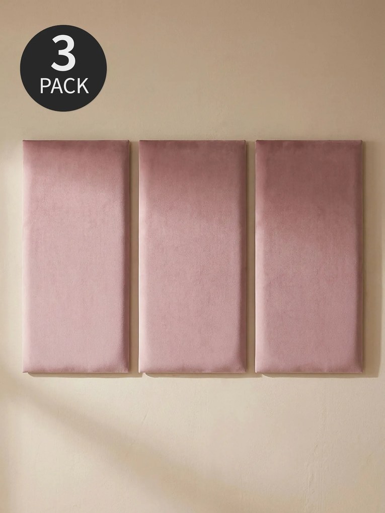 Sinsay - Obdélníkové čalouněné panely 3 pack - pastelová růžová