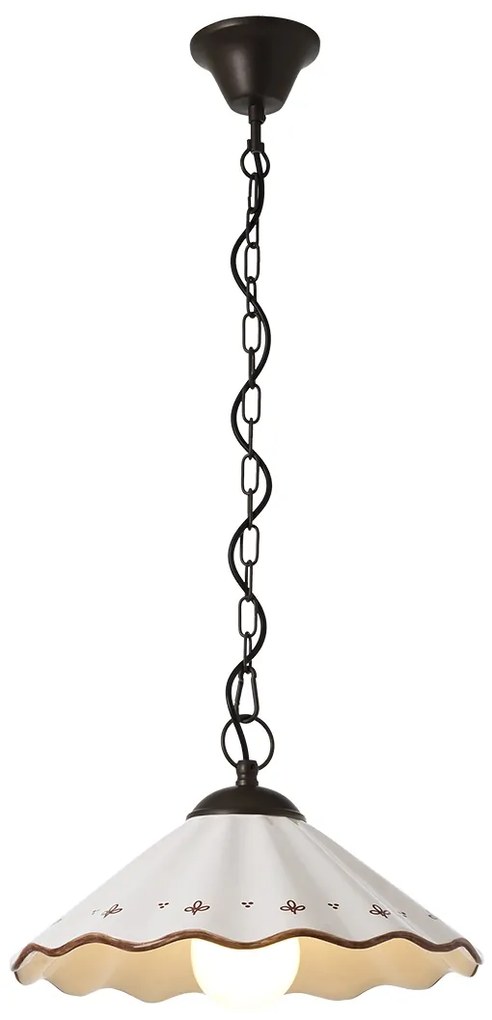 Redo 02-753 ORNELLA - Závěsné retro svítidlo na řetězu s keramickým stínidlem 1 x E27, Ø 38cm