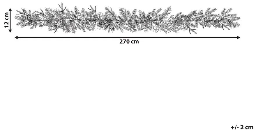 Osvícená vánoční girlanda 270 cm zelená KAMERUN Beliani