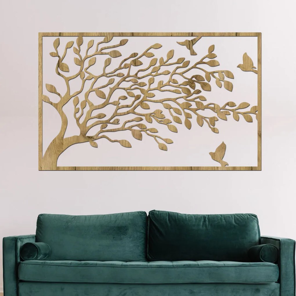 dřevo života Dřevěný strom na zeď VÍTR Zvolte rozměr (cm): 50x30, Zvolte barvu dekoru: Javor