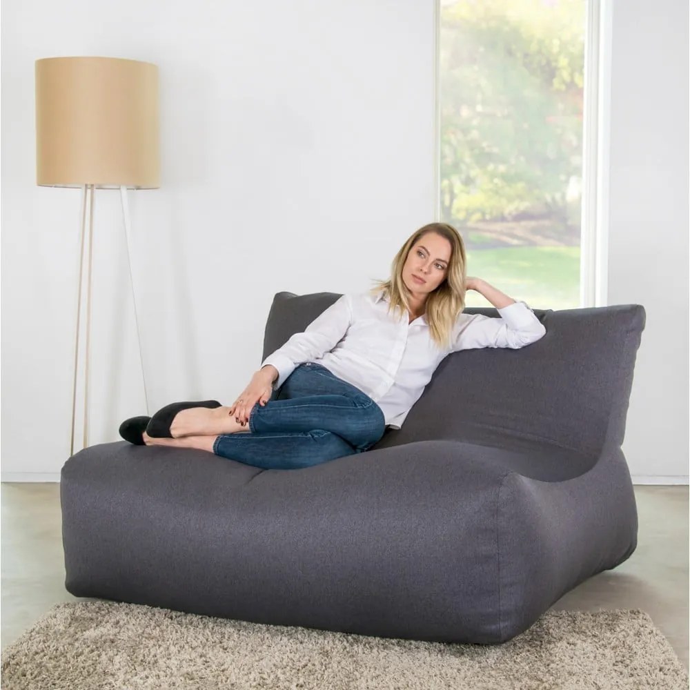 Krémový sedací vak z textilie bouclé Sofa Lounge – SLOWDOWN
