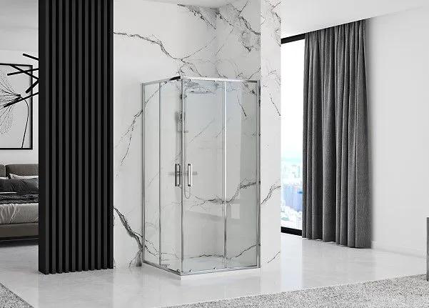Rea Punto - Sprchový kout s posuvnými dveřmi 90x90cm čiré sklo, chromový profil, REA-K0867