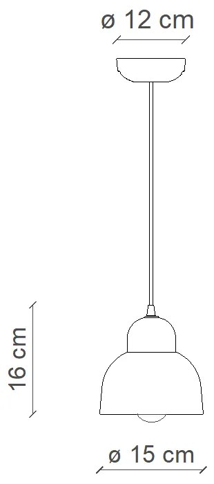 Ferroluce Závěsné svítidlo BERIMBAU, ∅ 15 cm, 1xE27 Barva: tyrkysová
