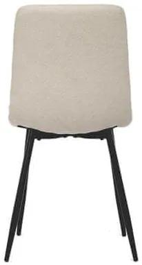 Autronic Moderní jídelní židle Jídelní židle, potah krémová látka, kovová čtyřnohá podnož, černý mat (CT-281 CRM2)