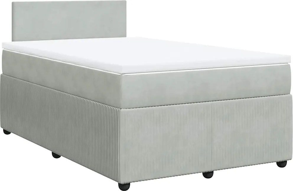 Box spring postel s matrací světle šedá 120x190 cm samet 3289980