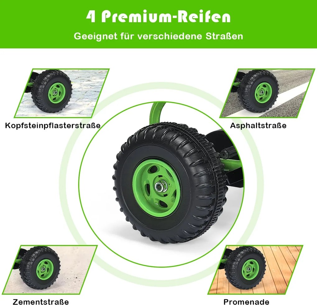 Costway Motokára Pedal s nastavitelným sedadlem 4 kola Pedál Poháněný Ride-On