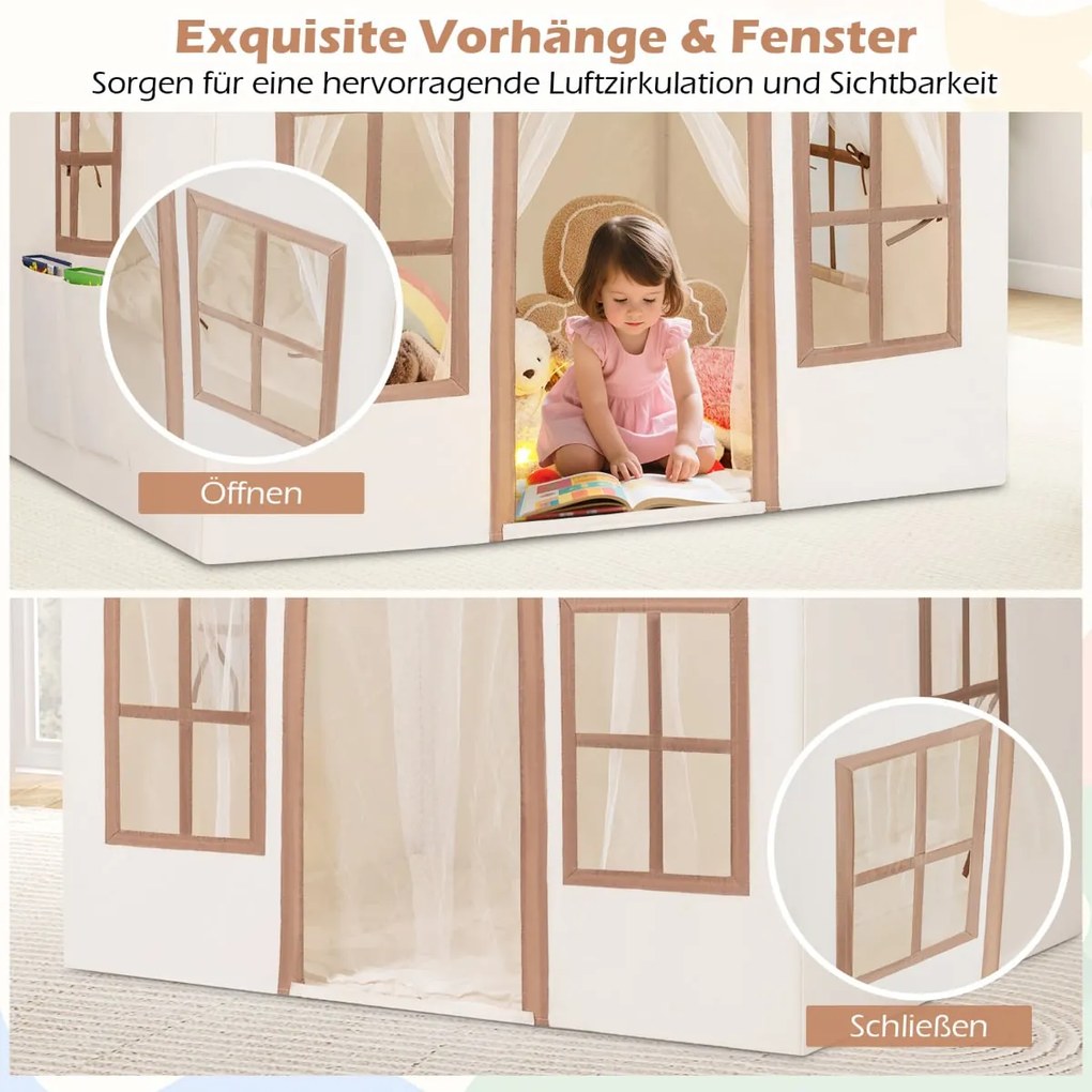 Costway Dětský stan Velký pro batolata s hvězdičkami světle – 121 × 101 × 137 cm