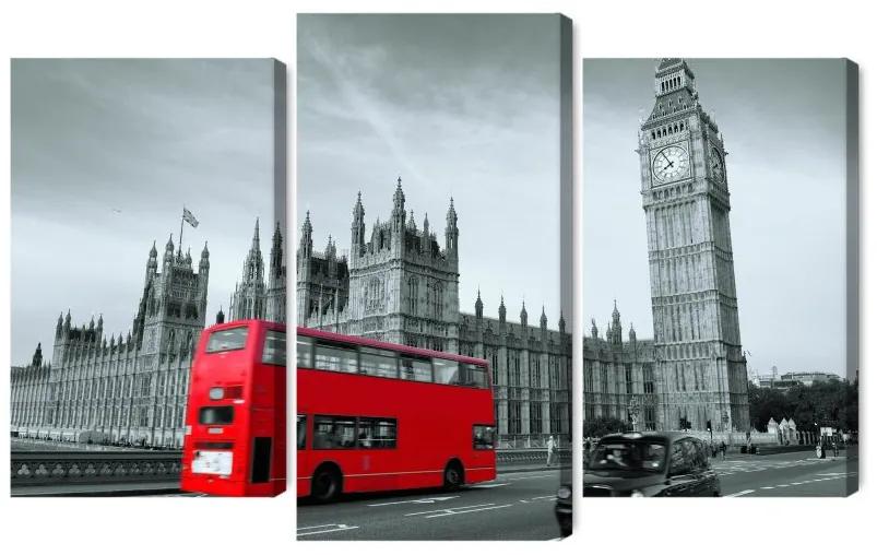 Vícedílný obraz Červený Londýnský Autobus Nedostatek Nedostatek Plátno Canvas 90x60