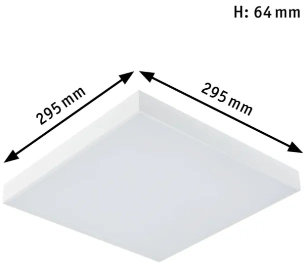 Paulmann 79904 Velora, bílý subtilní stropní LED panel Rainbow dynamic RGBW, 13,2W LED 3000-6500K, 29x29cm, dálkové ovládání