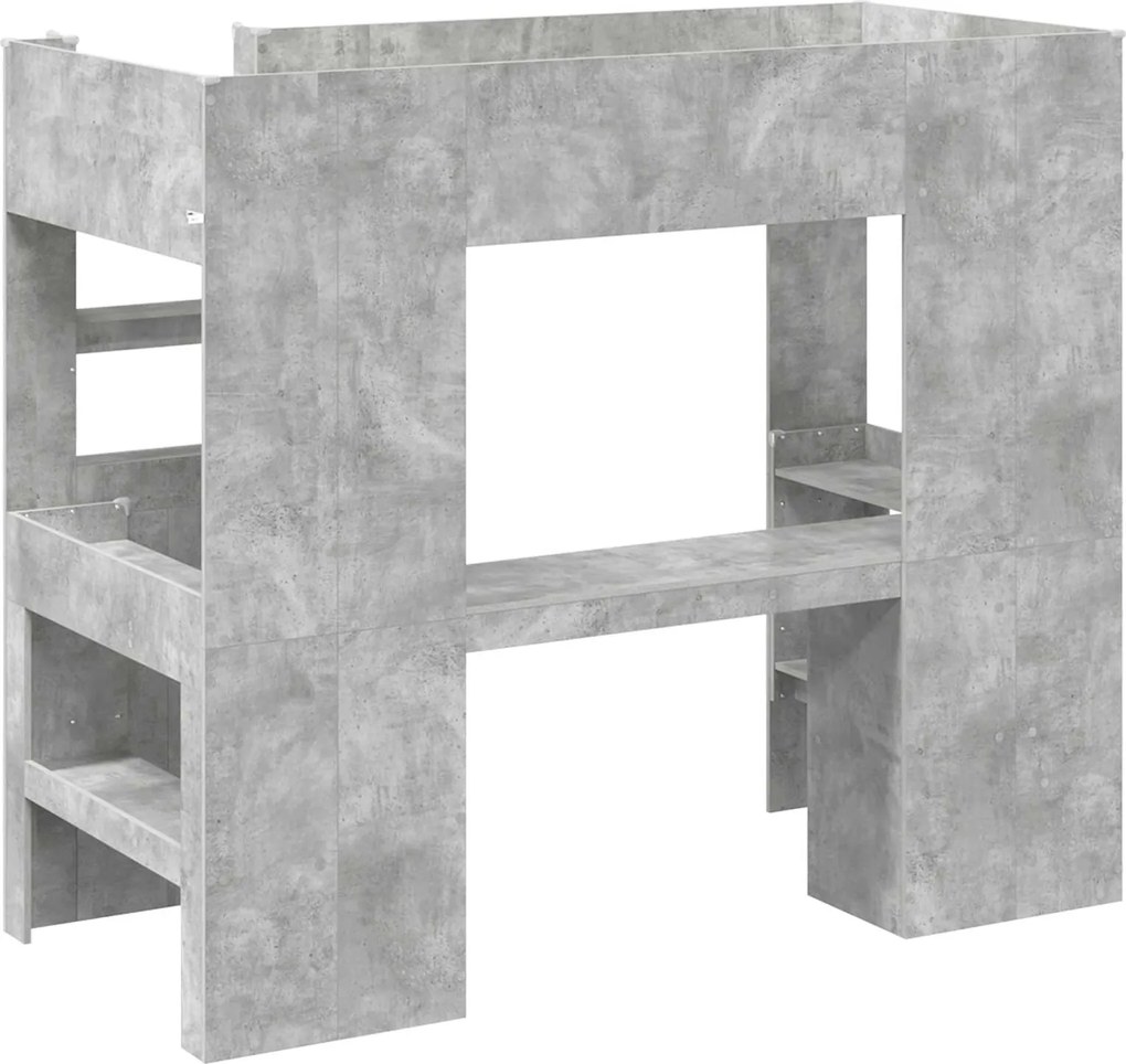 Rám patrové postele se stolem Betonově šedá 100 x 200 cm 3410462