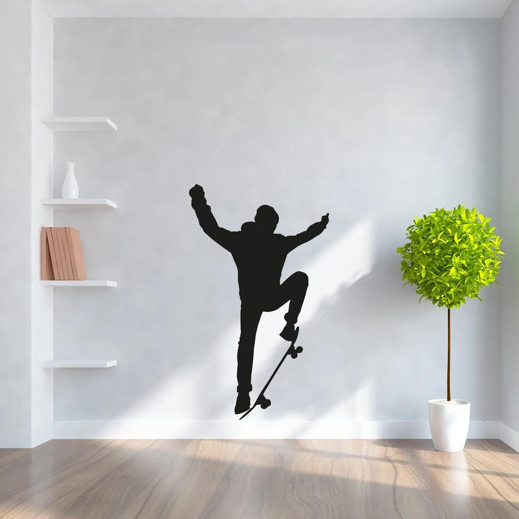 Samolepka na zeď - Skateboardista (35x60 cm) - PopyDesign