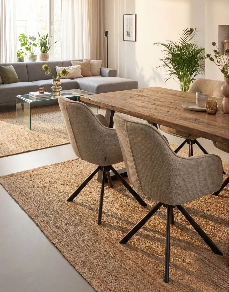 Otočná jídelní židle Avola, chenille taupe (51140008)