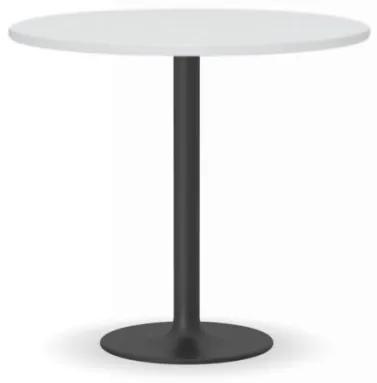 Konferenční stolek FILIP II, průměr 800 mm, černá podnož, deska bílá