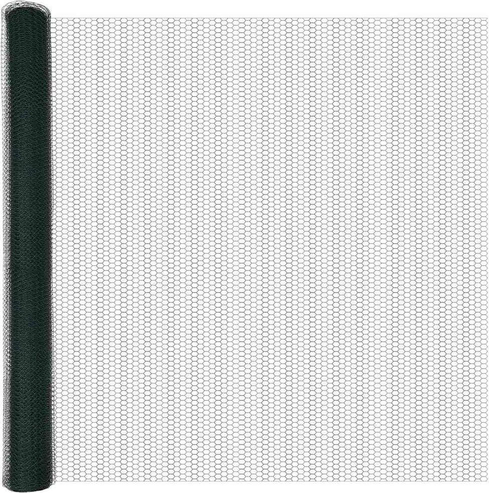 Hexagonální plot s podpěrou 50 x 1,6 m Ocel potažená PVC Zelená 3353146