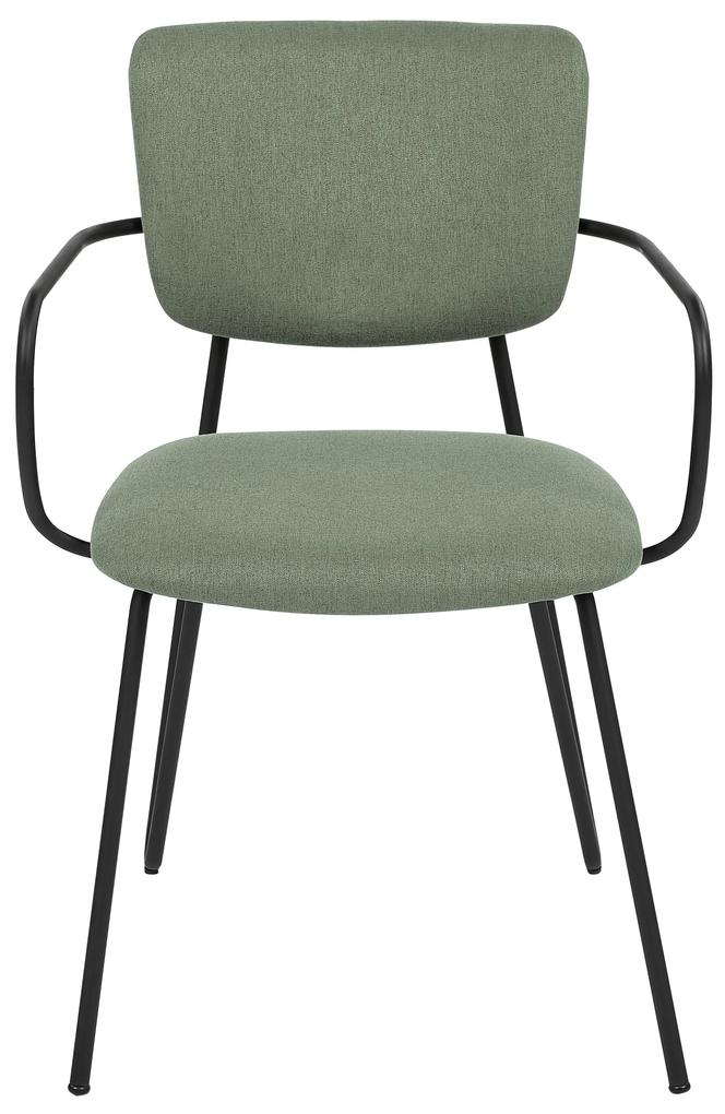 Sada 2 čalouněných jídelních židlí tmavě zelené ELKO Beliani
