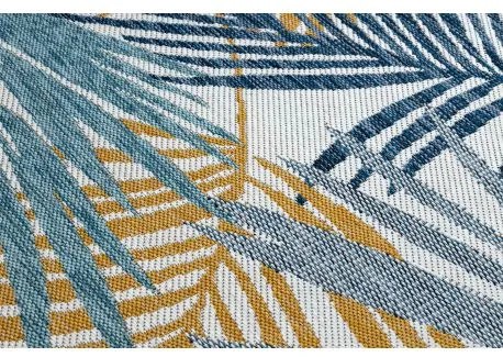 koberec SISAL COOPER palmové listy, tropický 22258 ecru / tmavě modrá velikost 200x290 cm | krásné koberce cz