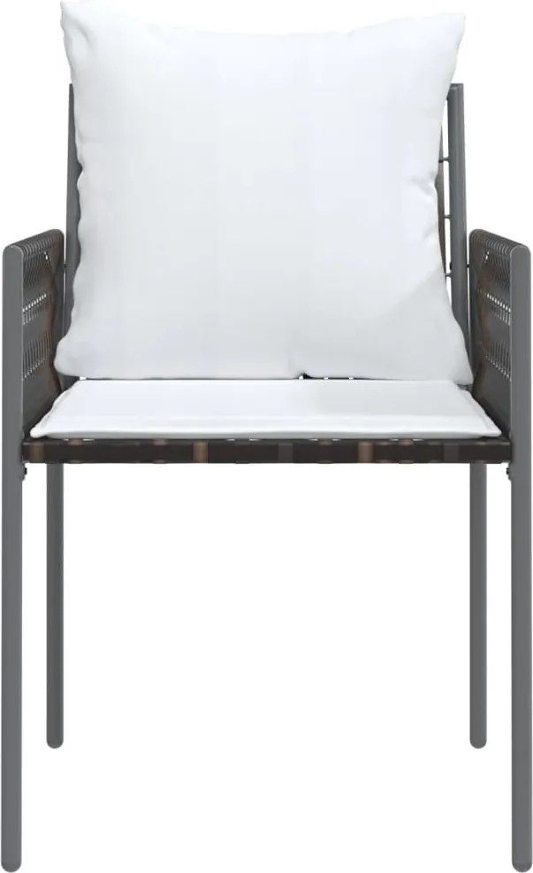 Zahradní židle s poduškami 6 ks hnědé 54 x 61 x 83 cm polyratan 3187088