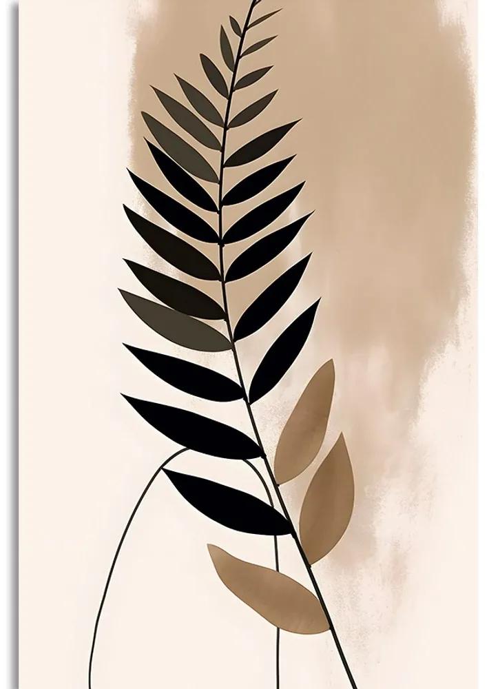 Obraz abstraktní botanické tvary kapradina