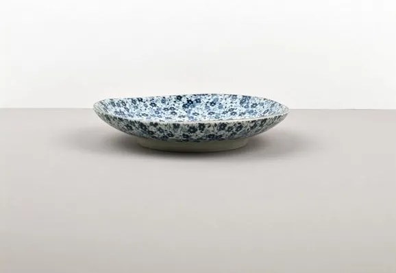 Blue Daisy přílohový talíř Made in Japan, průměr 19 cm, výška 4 cm, keramika, handmade