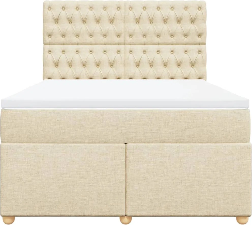 Box spring postel s matrací krémová 140x190 cm textil 3293587