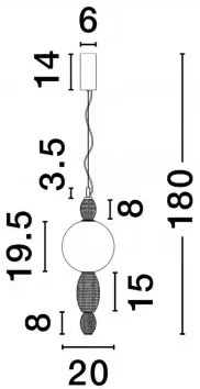 LED zlato-oranžovo-růžové designové svítidlo Obří