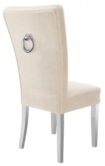 Čalouněná jídelní židle ST67 + klepadlo, Barva:: zlatý, Barva: bílý polomatný, Potah: Magic Velvet 2225