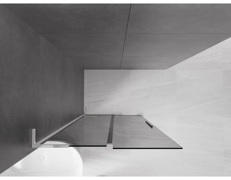 Mexen Velar L, posuvná sprchová zástěna Walk-in 100 x 200 cm, 8mm šedé sklo, chromová, 871-100-003-43-01