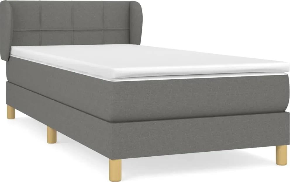 vidaXL Box spring postel s matrací 80 x 200 cm textil [3126758] Barva: tmavě hnědá