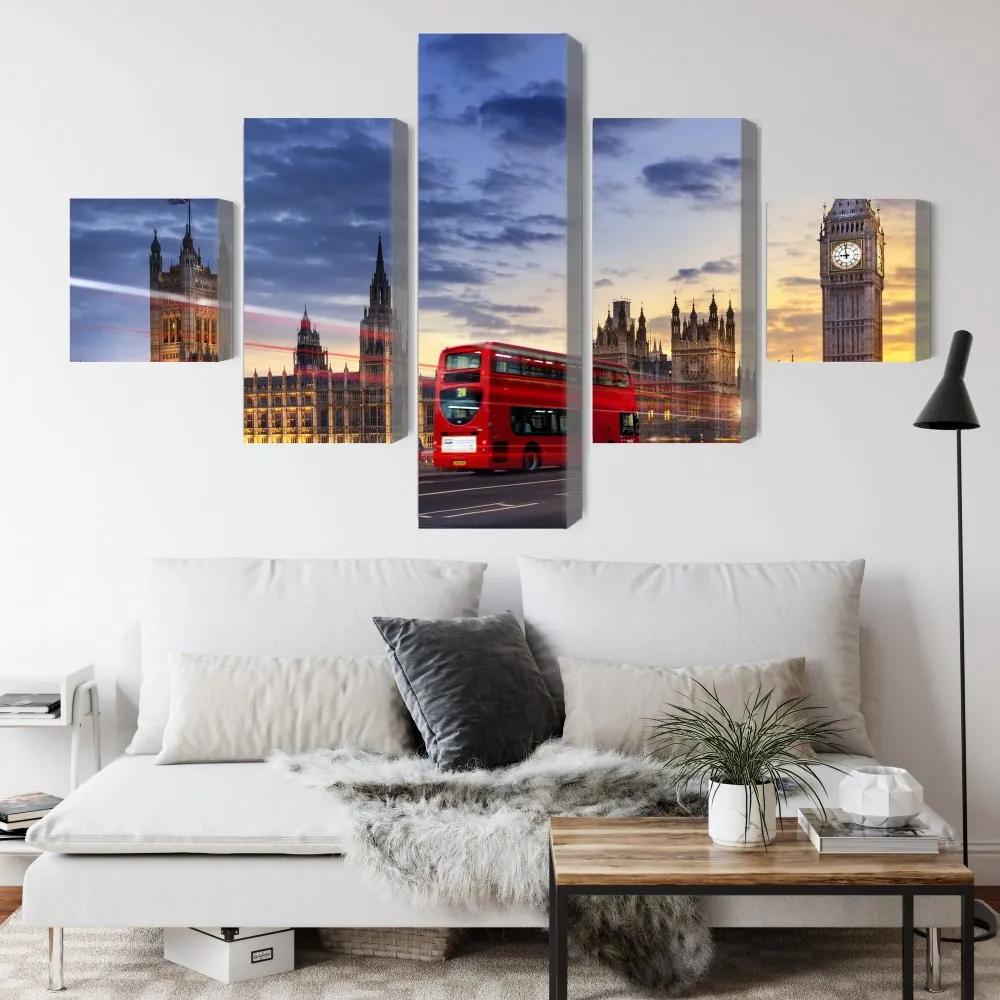 Vícedílný obraz Panorama Westminster A Big Ben, Londýn Nedostatek Nedostatek Plátno Canvas 150x90