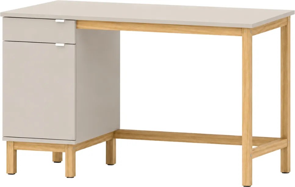 Psací stůl MODEL se šuplíkem a skříňkou do dětského pokoje Zvolte barvu: Kašmírová s bílým úchytem, Zvolte rozměr: 100x60 cm, Zvolte stranu: Levá
