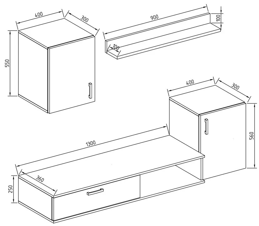 Casarredo Obývací stěna LAVIS sonoma