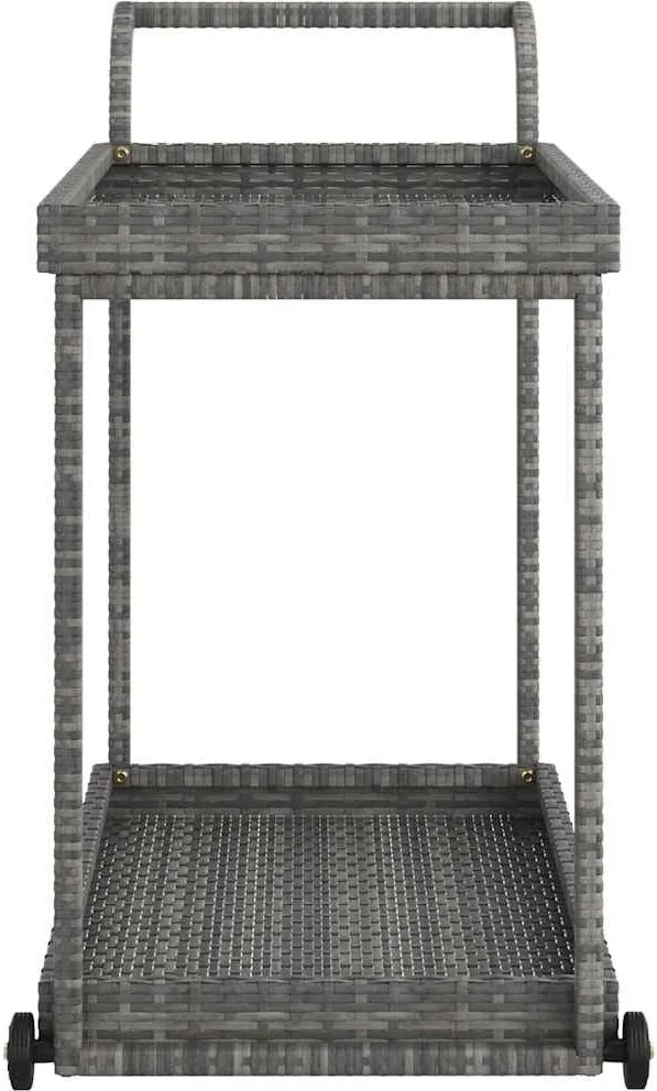 Barový vozík šedý 100 x 45 x 83 cm polyratan 316667