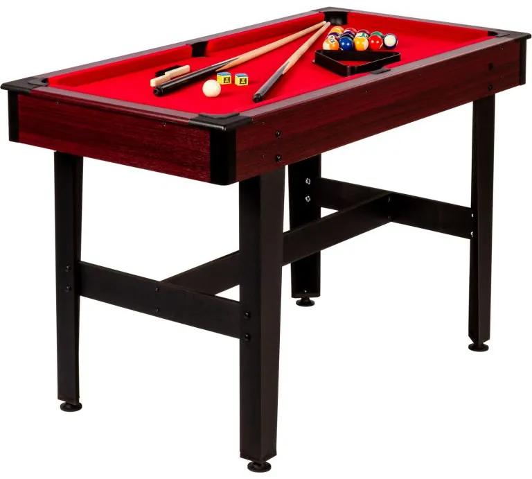 57276 GamesPlanet® Kulečníkový stůl pool biliard 4 ft, červený