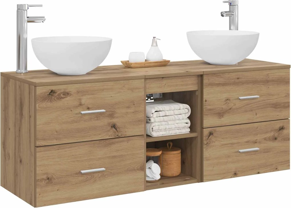 Sada koupelnových skříněk 3 ks Dub artisan 49,5 x 41 x 64,5 cm 3405810